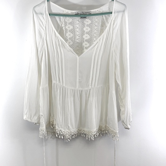 American Rag | Tops | American Rag Womens Size Large Beige Shirt | Poshmark